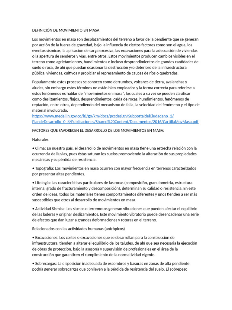 MOVIMIENTO EN MASA | PDF | Temblores | Falla (geología)