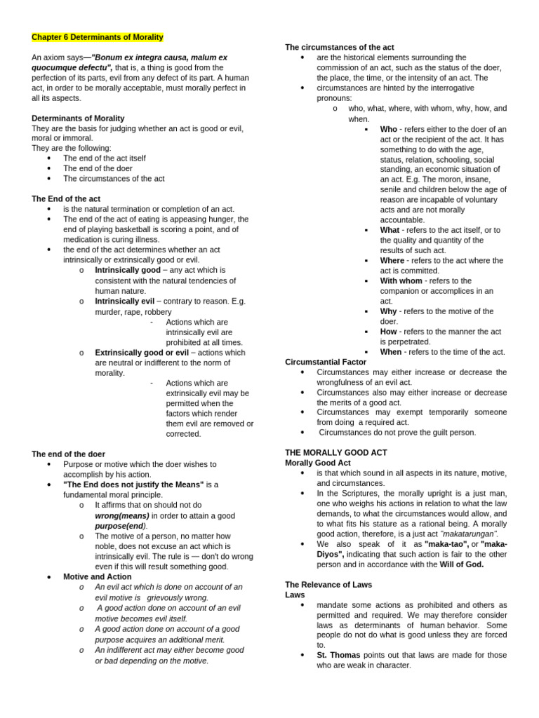 Chapter 6 Determinants of Morality | PDF | Ten Commandments | Motivation
