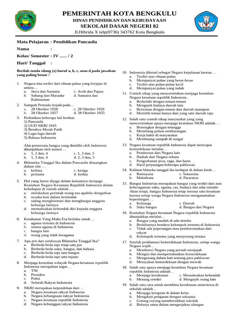 Kelas 4 Pancasila SM 2 Kumer | PDF