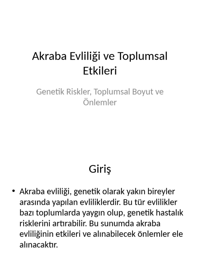 Akraba Evliligi Sunumu | PDF