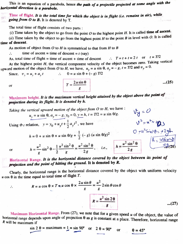 Definitions of Projectile Motion | PDF | Mechanical Engineering ...