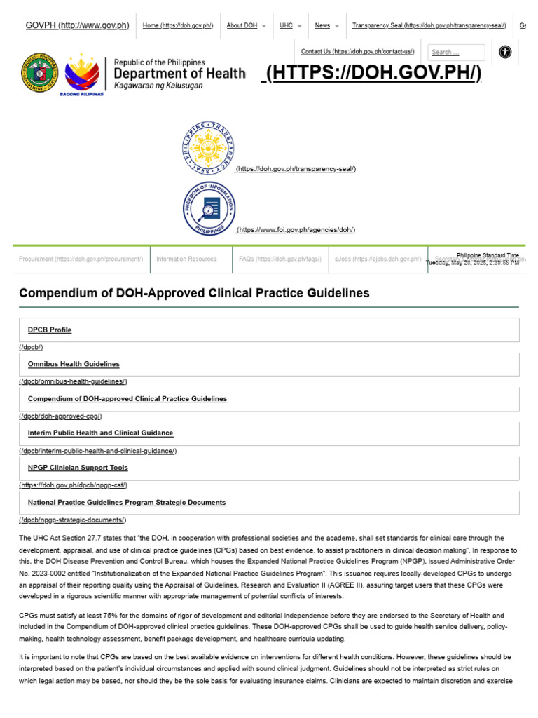 Compendium of DOH-Approved Clinical Practice Guidelines - Department of ...