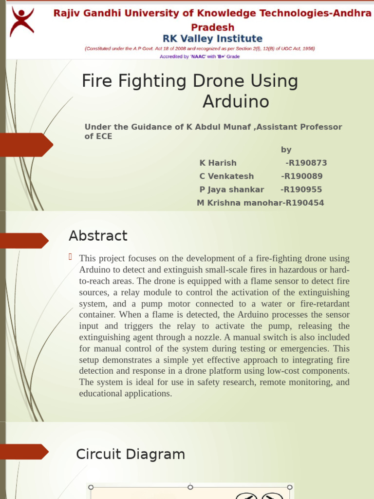 Fire Fighting Drone Using-1 | PDF | Firefighting | Unmanned Aerial Vehicle