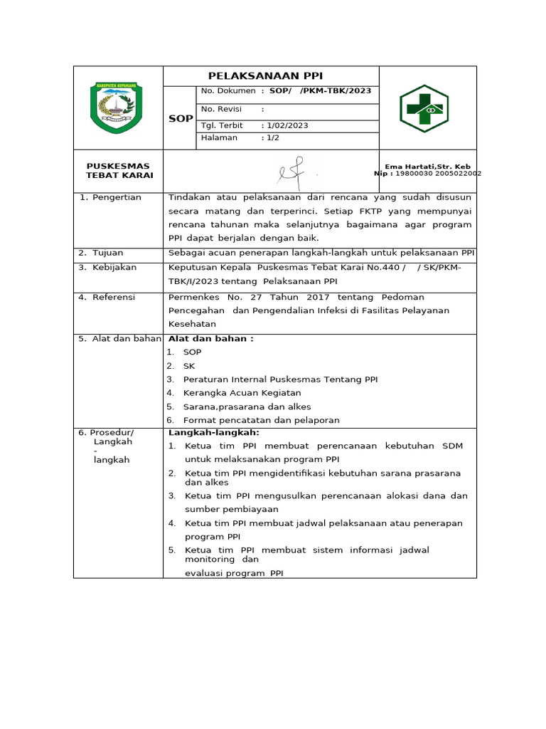 SOP Pelaksanaan PPI | PDF