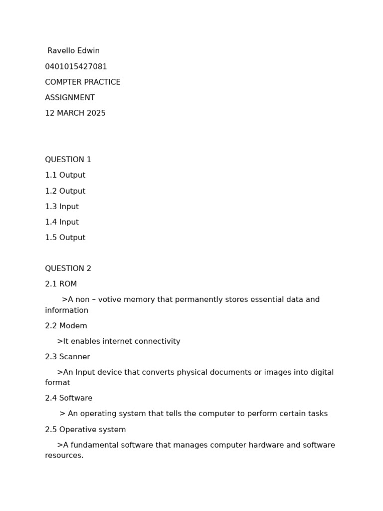 Computer Practice N4 | PDF