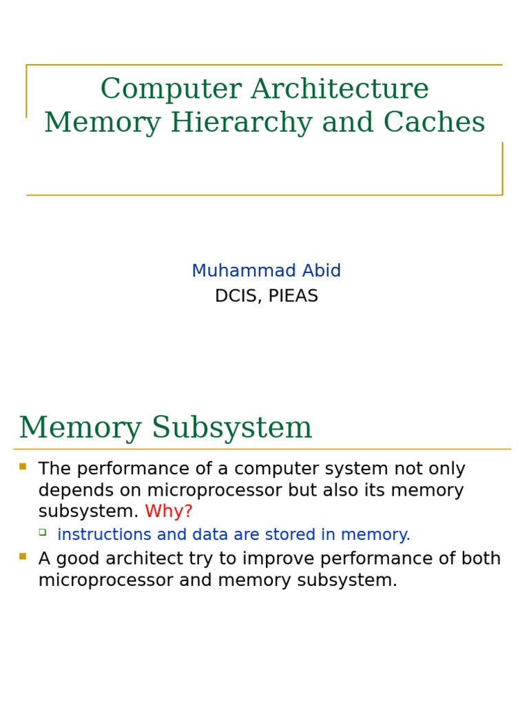 Lecture 11. Memory Hierarchy | PDF | Cpu Cache | Cache (Computing)