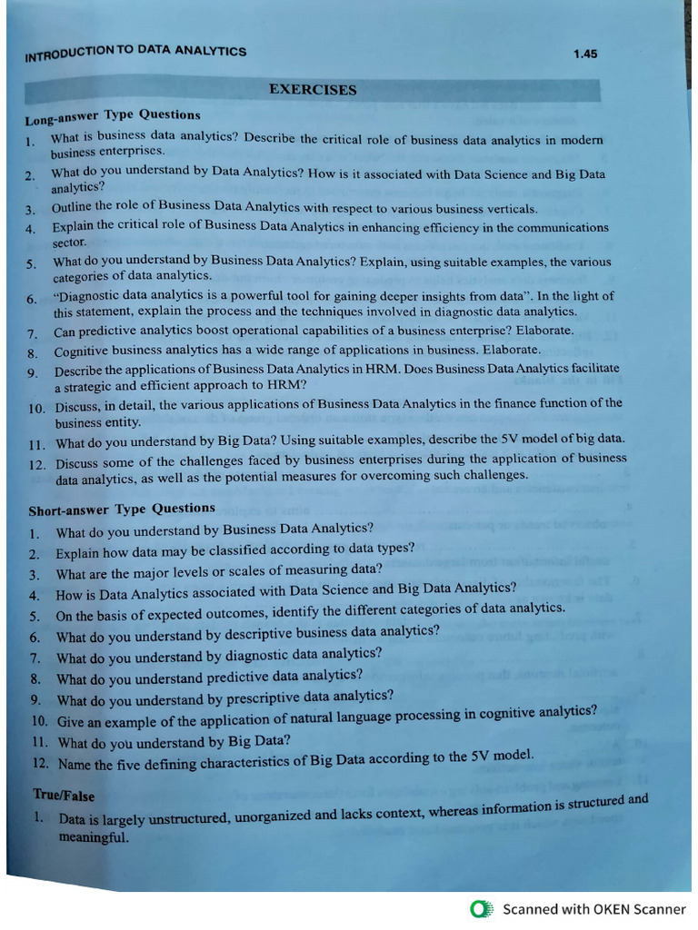 Business Analytics Questions | PDF