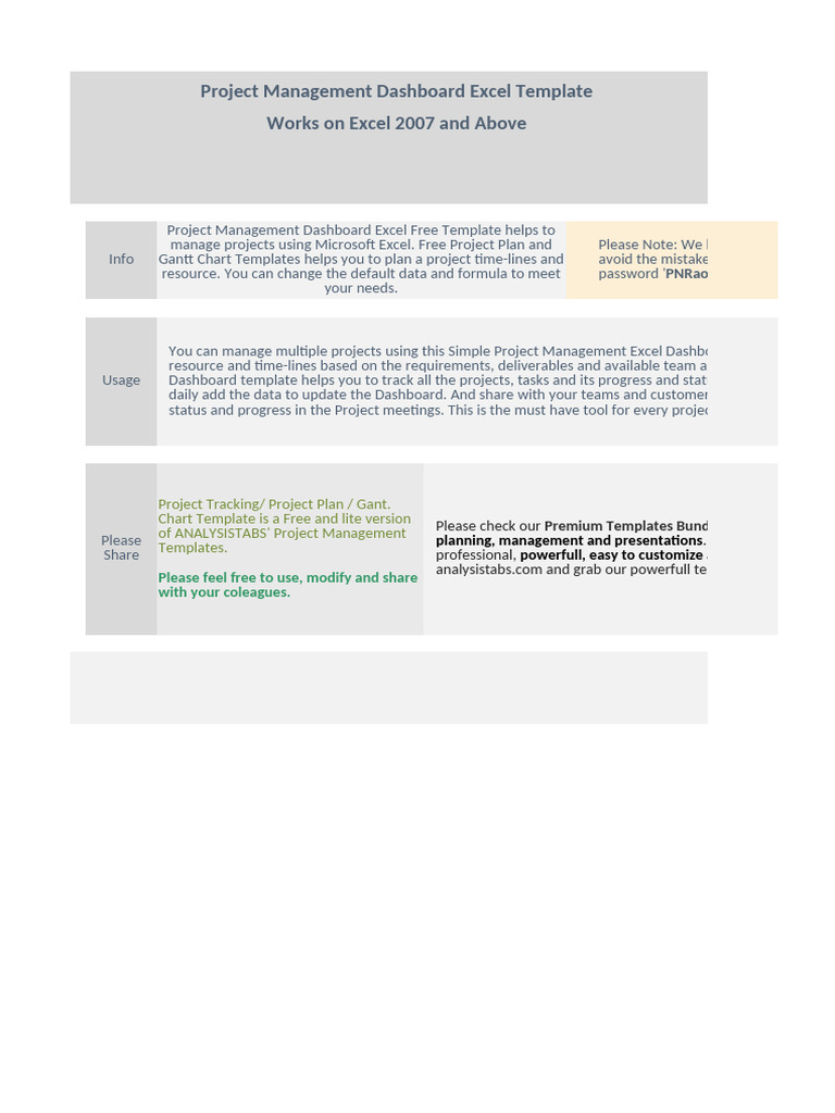 Project Excel Dashboard Templates 17 | PDF | Microsoft Excel | Microsoft