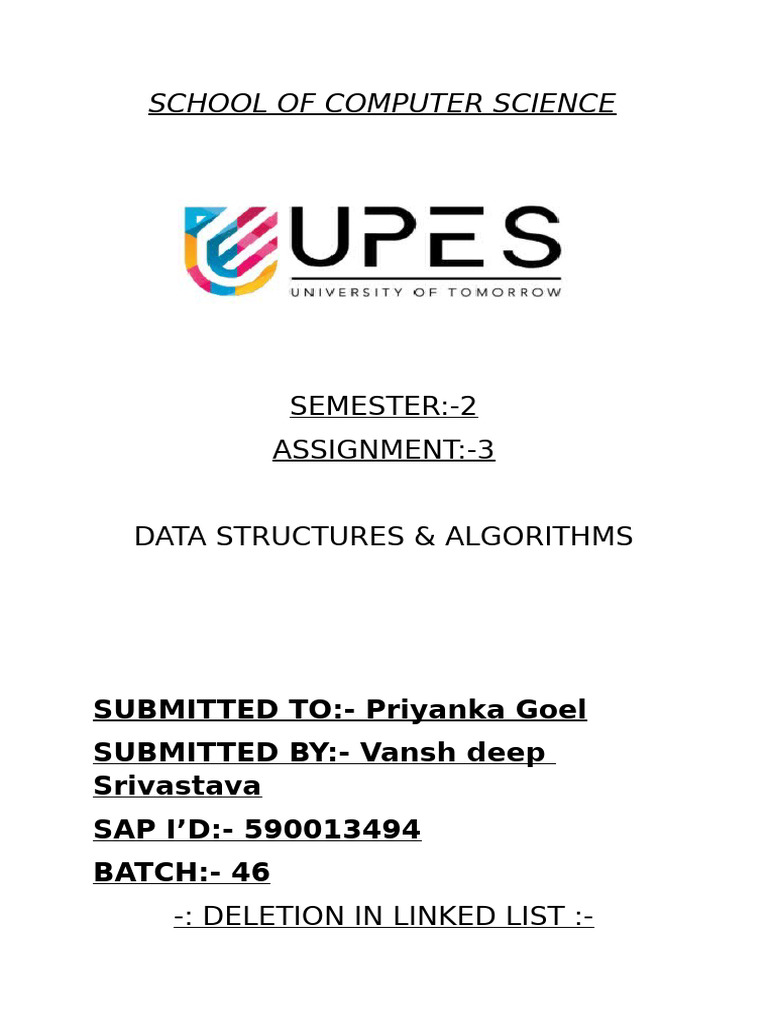 Vansh Deep Srivastava (590013494) DSA-1 | PDF