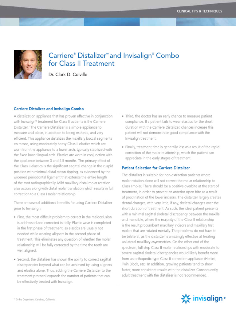 Carriere Distalizer & Invisalign Class II Guide | PDF | Dental Anatomy ...
