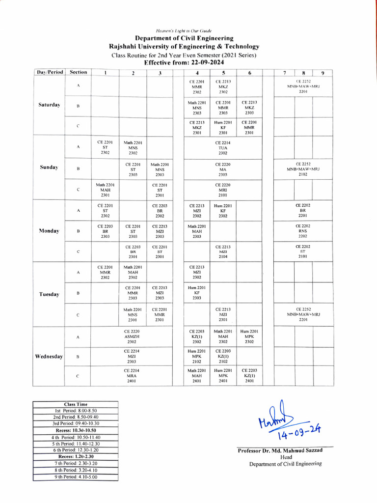 Class-Routine 5 | PDF