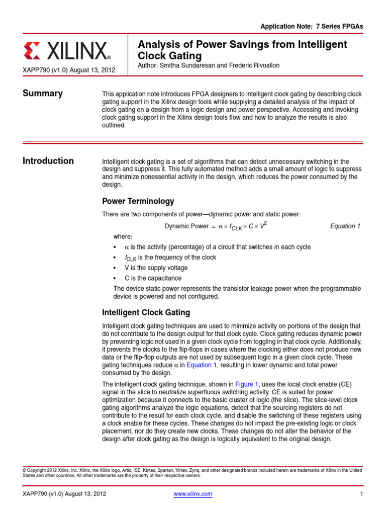 Xapp790 7 Series Clock Gating | PDF | Field Programmable Gate Array | Electricity