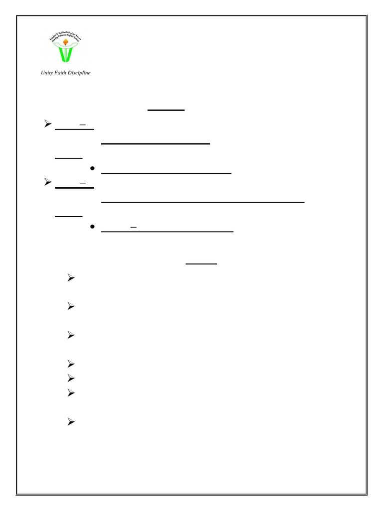 Class 1 Syllabus Final Examination | PDF