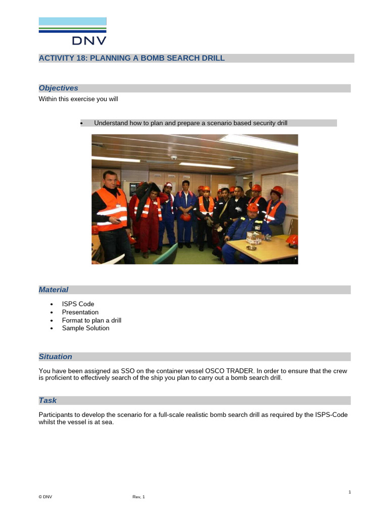 Bomb Search Drill Planning Guide | PDF