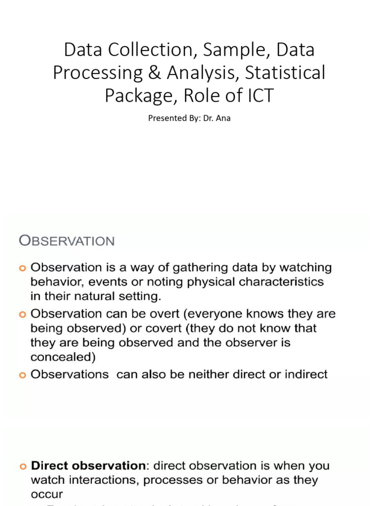 7. Data Collection, Sample, Data Processing & Analysis, Statistical ...