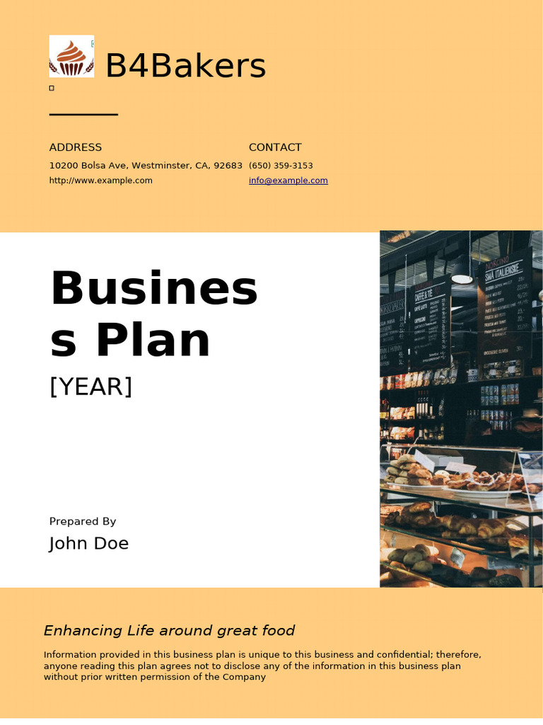 Bakery Business Plan Example | PDF | Equity (Finance) | Financial ...