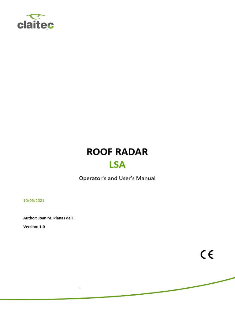 Roof Radar LSA User Manual | PDF | Radar | Switch