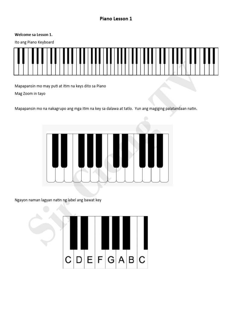 Piano Lesson 1 | PDF