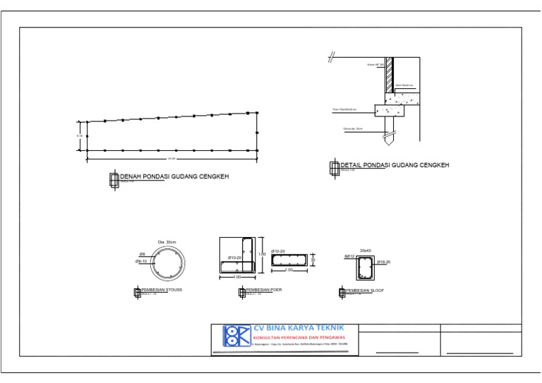 Pondasi Gudang Cengkeh Detail Skala 1:25 | PDF