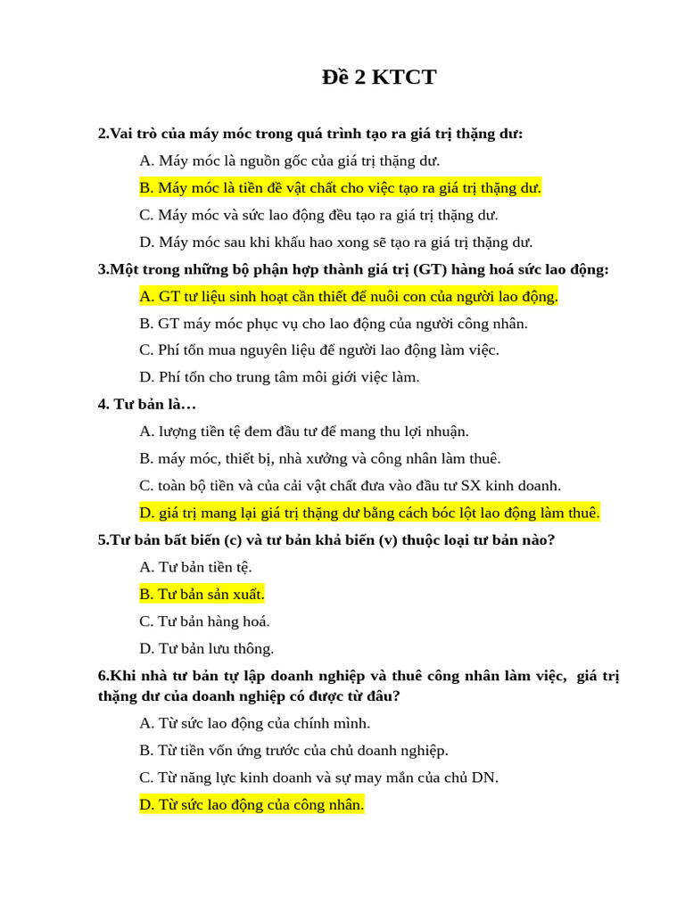 Đề 2 KTCT | PDF