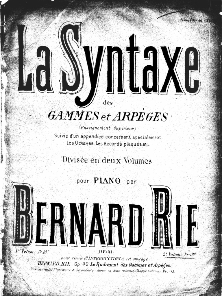 Rie - Syntaxe Des Gammes Et Arpèges | PDF