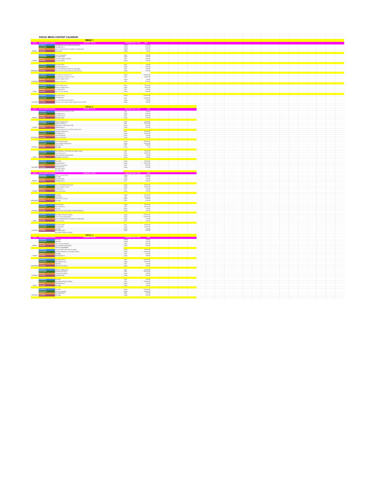 Assignment 4787 173280532574 Social Media Content Calendar 2024 674882cdb506b | PDF ...