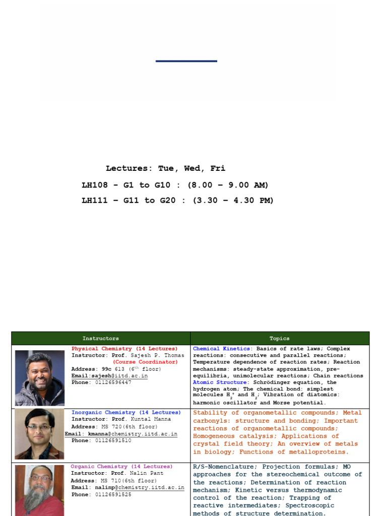 CML101 Plan Policy Introduction Lecture | PDF | Chemical Reactions ...
