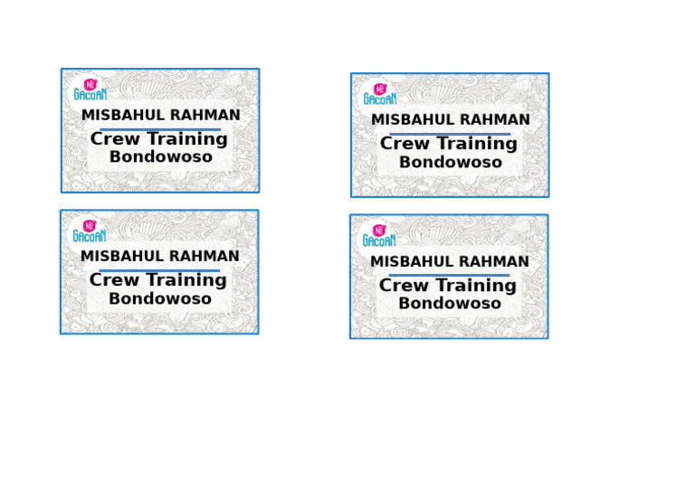 Contoh Name Card Id | PDF
