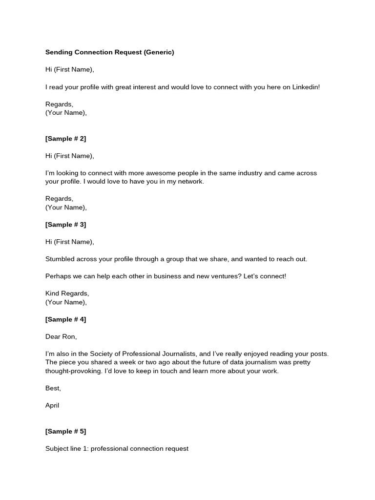 Linked in Prospecting Letter Samples | PDF | Linked In