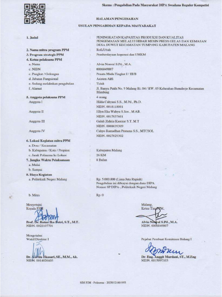 Lembar Pengesahan PPM - Alvin lengkap | PDF