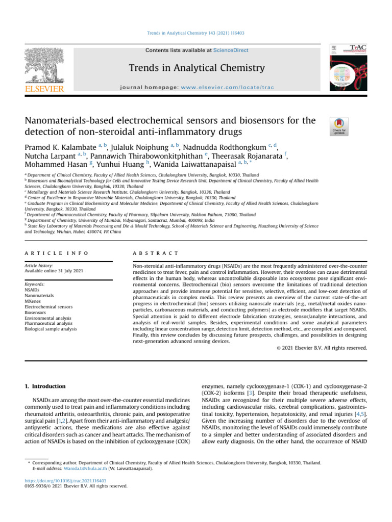 Nanomaterials-based Electrochemical Sensors and Biosensors for The | PDF | Carbon Nanotube ...
