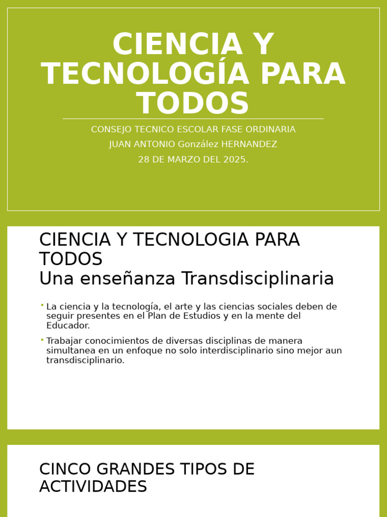 Ciencia y Tecnología en Educación Transdisciplinaria | PDF