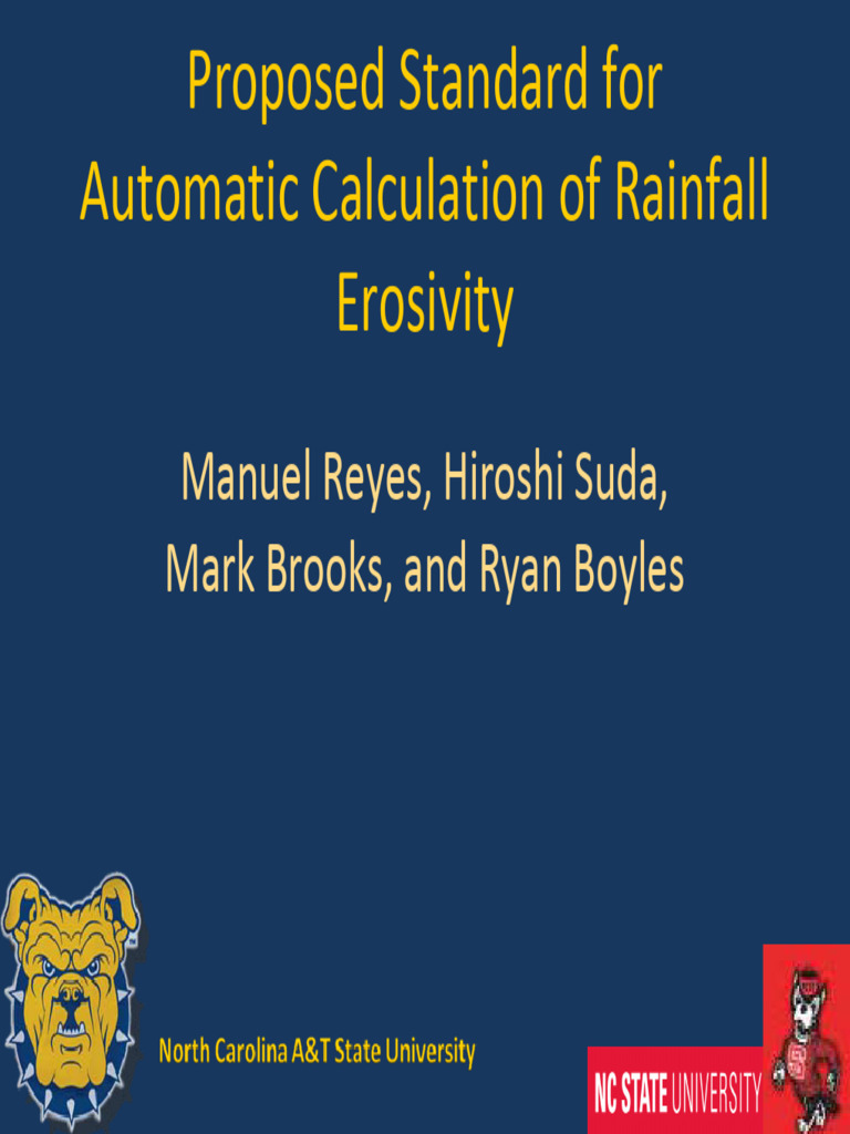 Proposed Standard For Automatic Calculation of Rainfall Erosivity | PDF ...