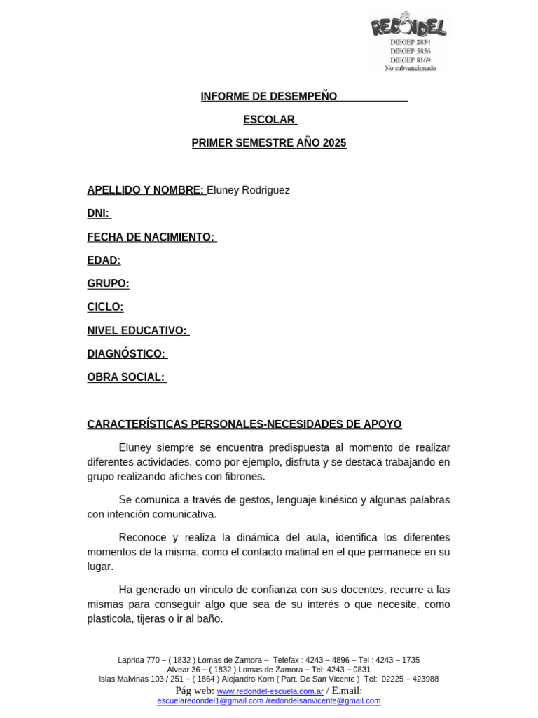 Borrador informe pedagógico | PDF | Aprendizaje