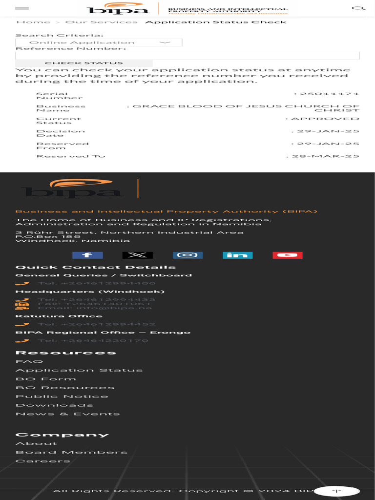 Application Status Check - BIPA | PDF