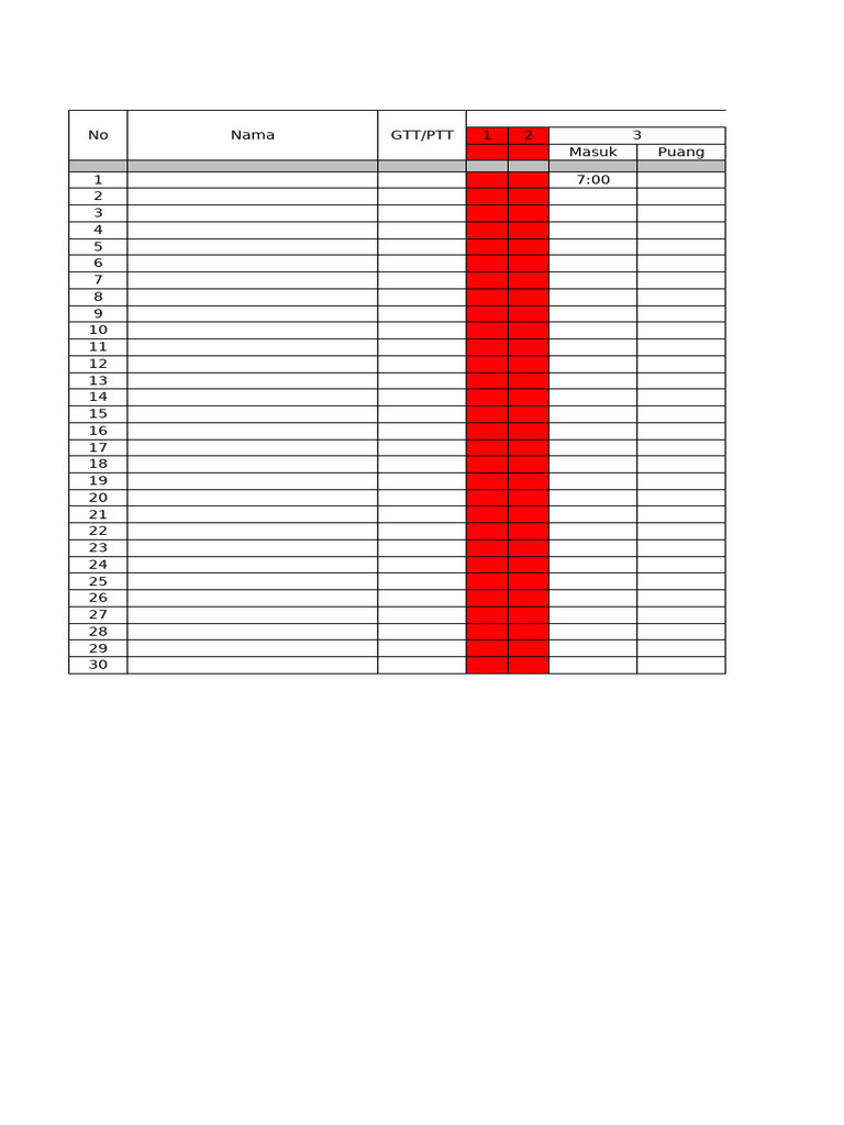 Contoh Absensi Honor | PDF