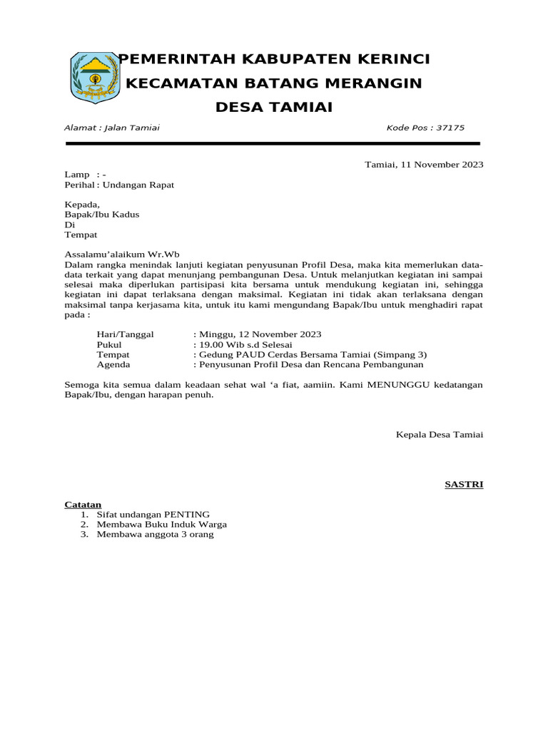 Undangan Rapat | PDF