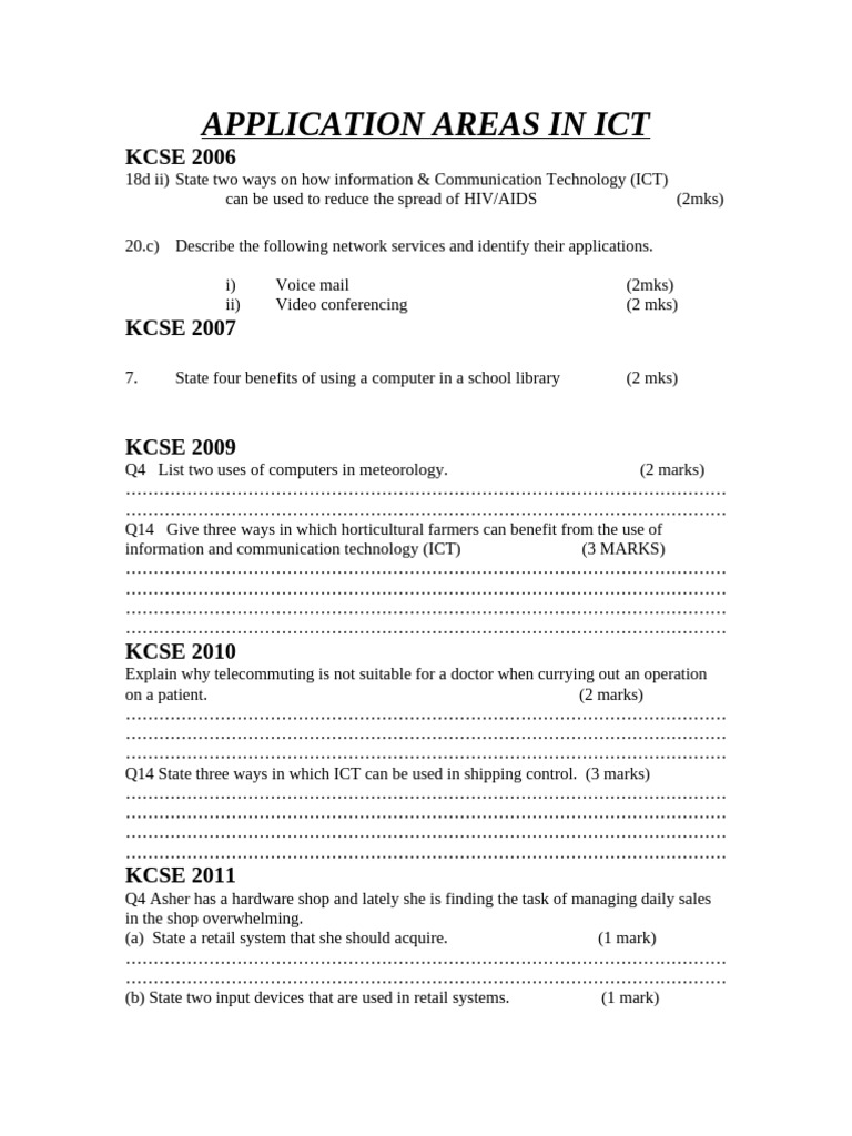 Applications of ICT in Various Fields | PDF | Information And ...