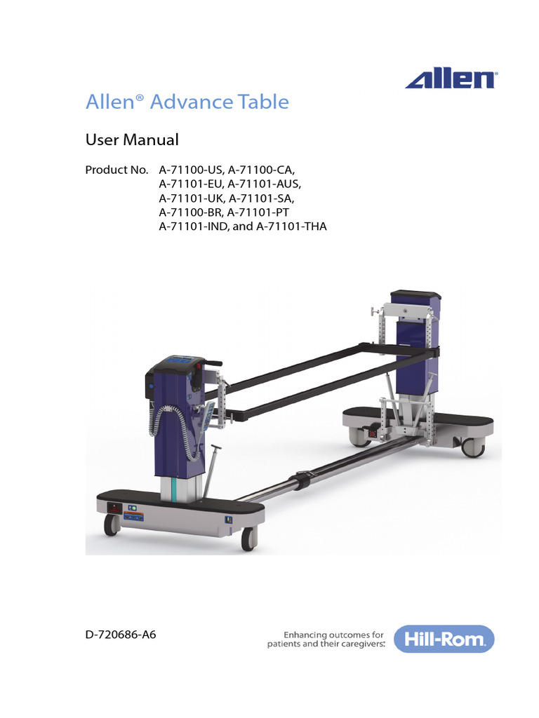 Allen® Advance Table: User Manual | PDF