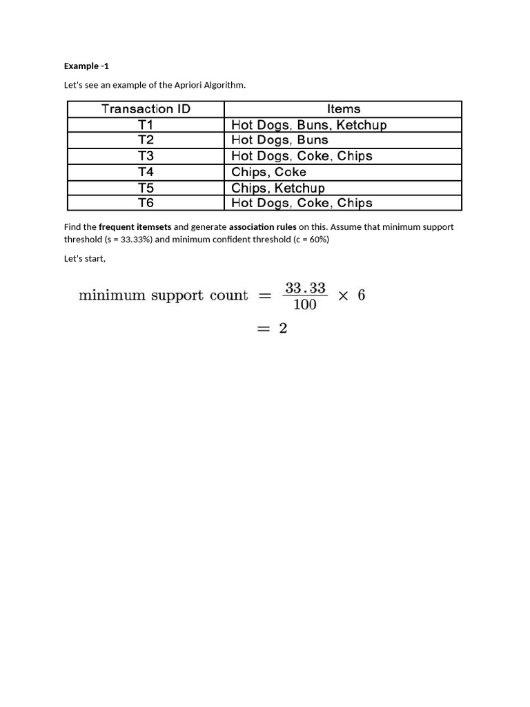Apriori Example | PDF