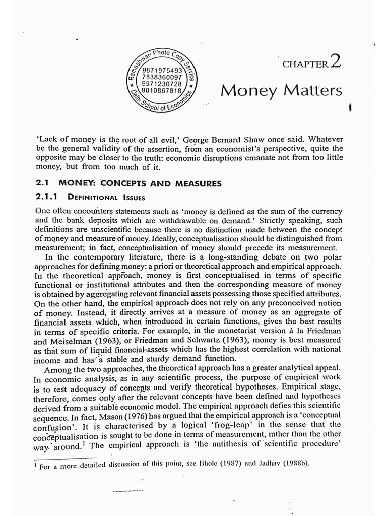 Money Measures | PDF
