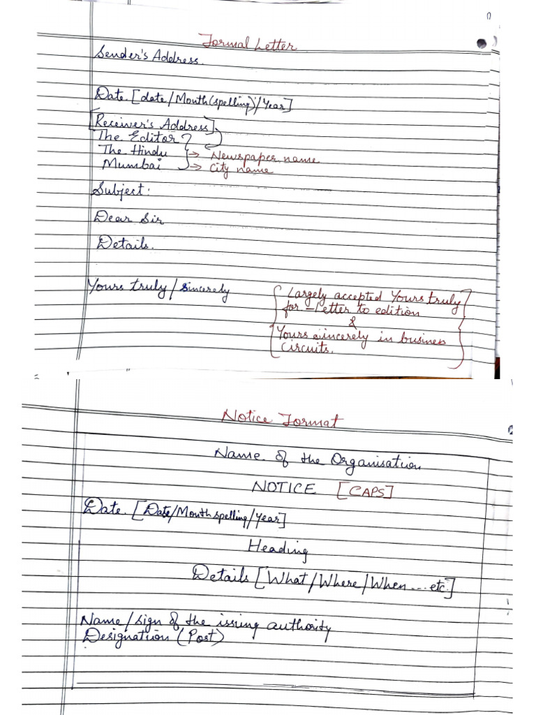 Format of Notice N Formal Letter | PDF