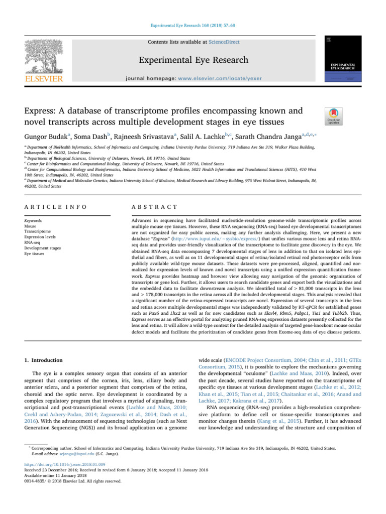 Express A Database of Transcriptome Profiles Encompassing K - 2018 ...