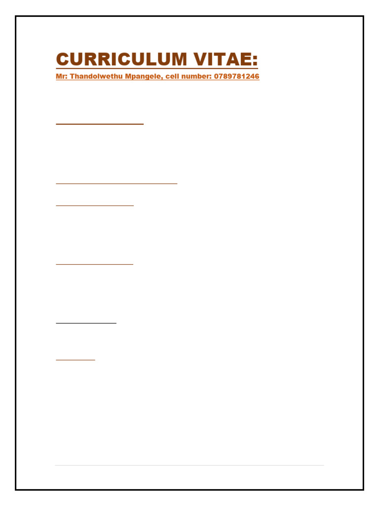 Thando CV | PDF