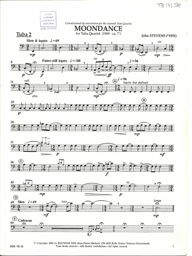 Tuba2. Moondance - John Stevens | PDF