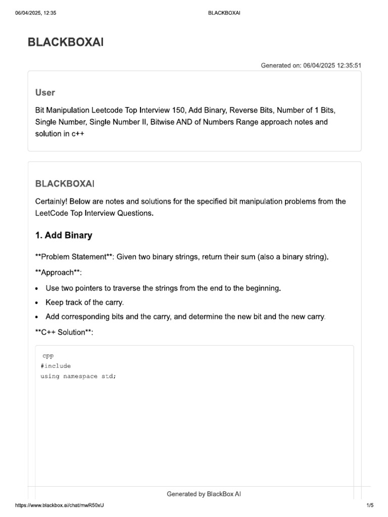 Bit Manipulation | PDF