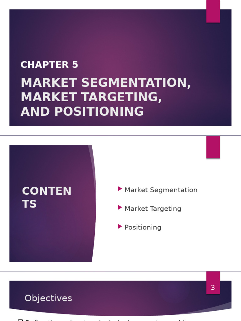 CHAPTER 5 - Market Segmentation, Market Targeting, and Positioning | PDF | Market Segmentation ...