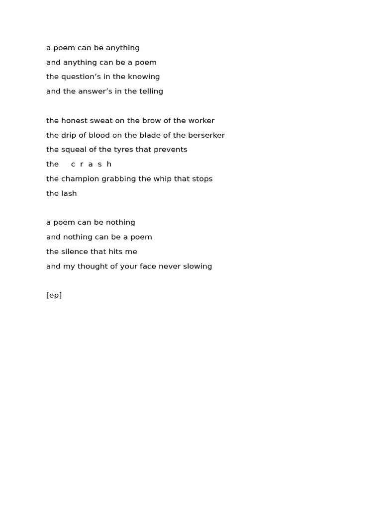 A Poem Can Be Anything | PDF