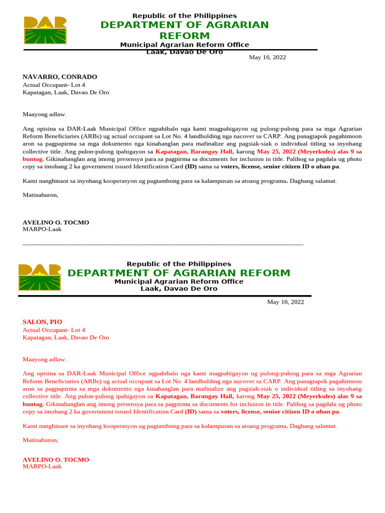 Notice To Arbs-Inclusion | PDF