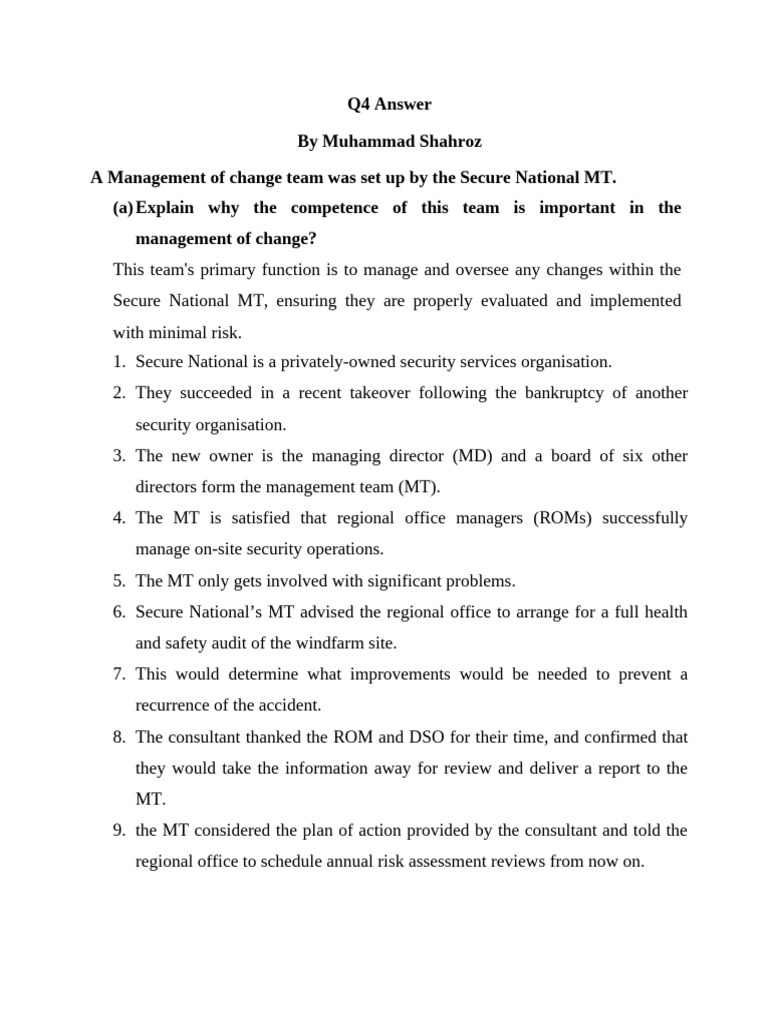 Muhammad Shahroz Question # 4 | PDF | Risk | Business